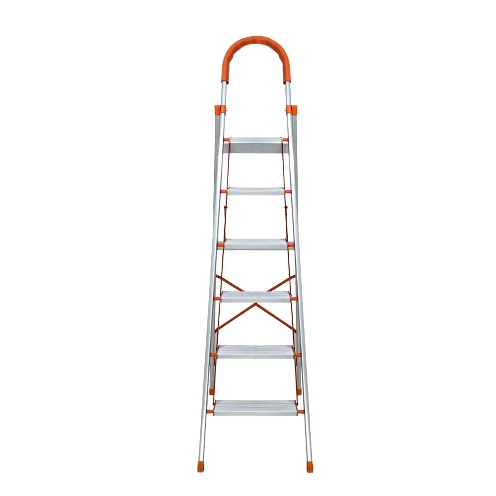 6 Step Ladder Multi-Purpose Folding Aluminium Light Weight Non Slip Pl ...