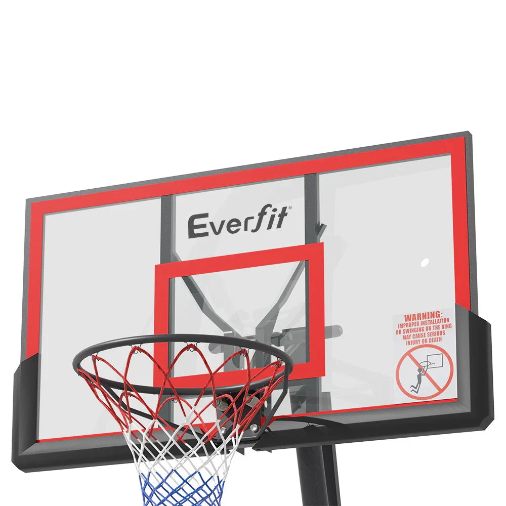 3.05M Basketball Hoop Stand System Adjustable Height Portable Red Pro ...