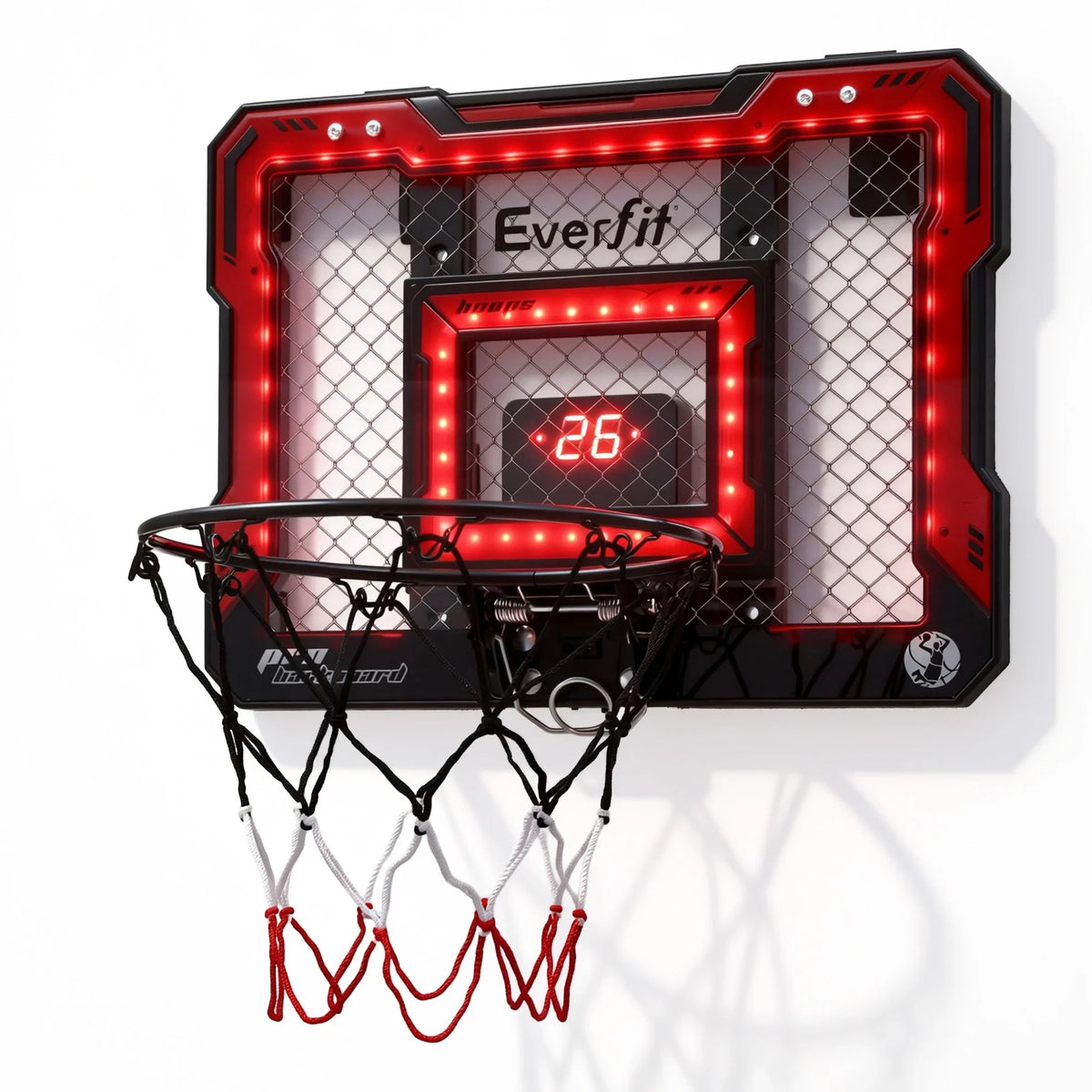 Everfit Mini Basketball Hoop Over Door Indoor LED Scoreboard Kids Set ...