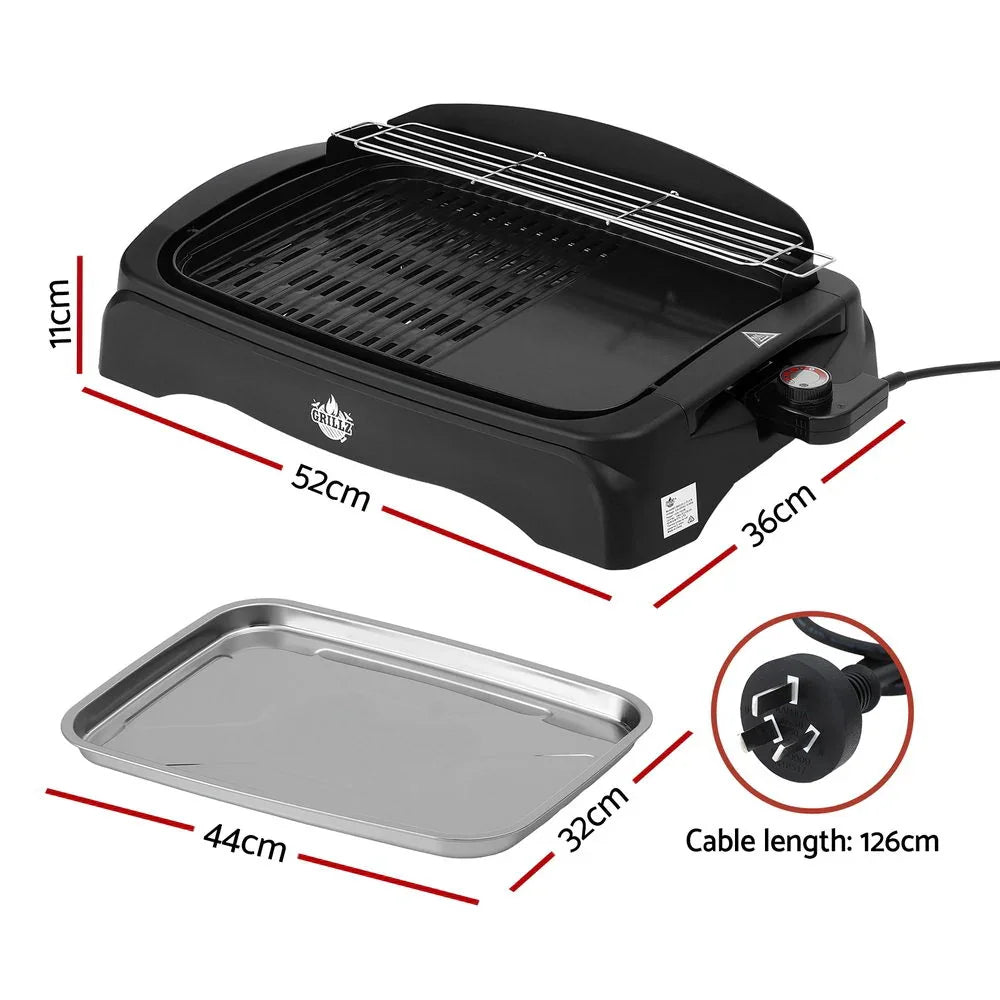 Grillz 1950W Electric BBQ Grill Non-stick Plate for Indoor Outdoor ...