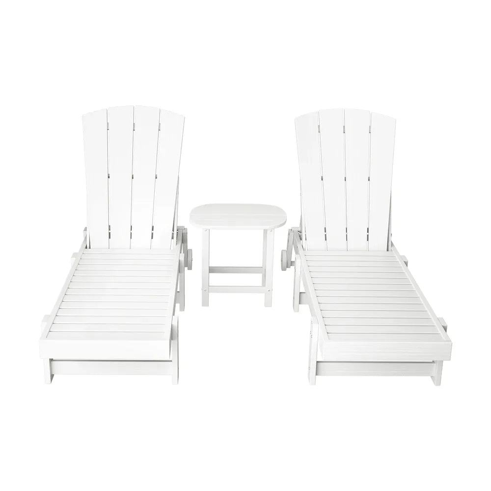 Gardeon Sun Lounge Lounger Table and Chairs Beach Chair Adirondack HDP ...