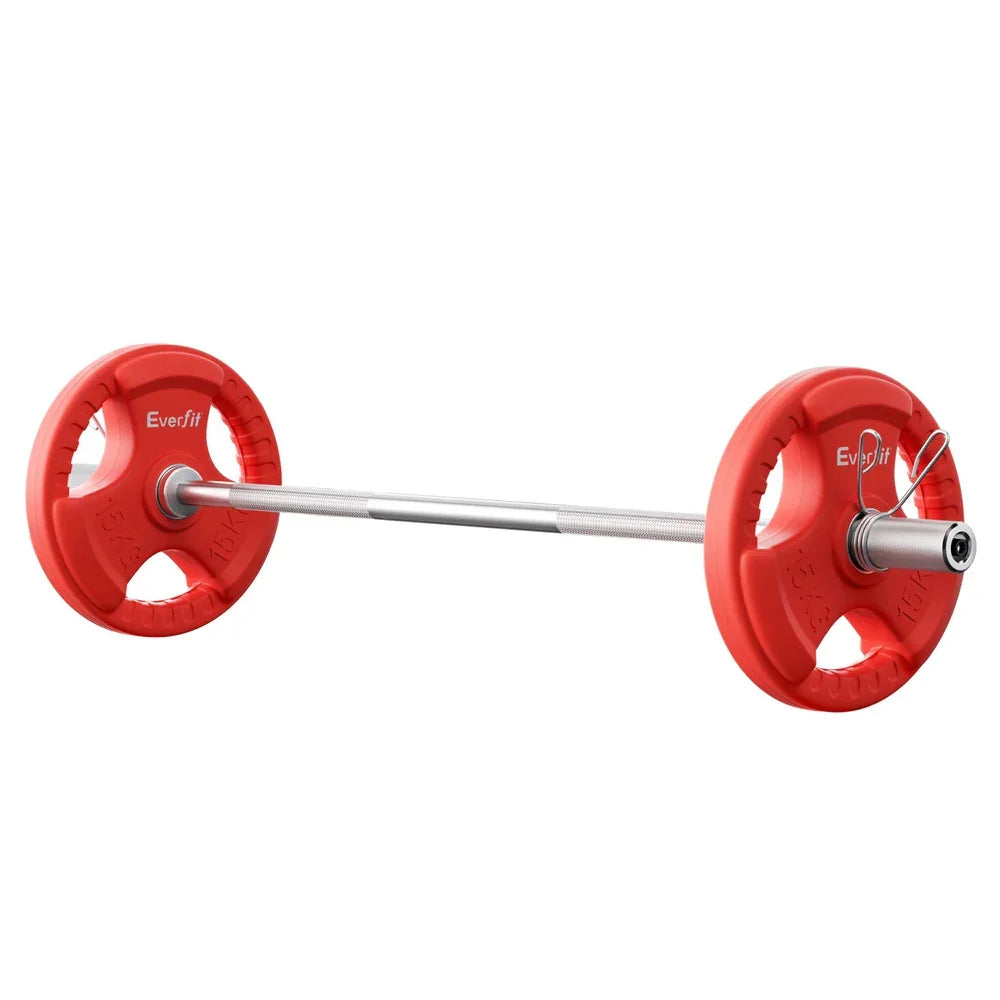 Everfit Barbells Set 36kg 120cm Dumbbell Barbell Plate Weight Lifting ...