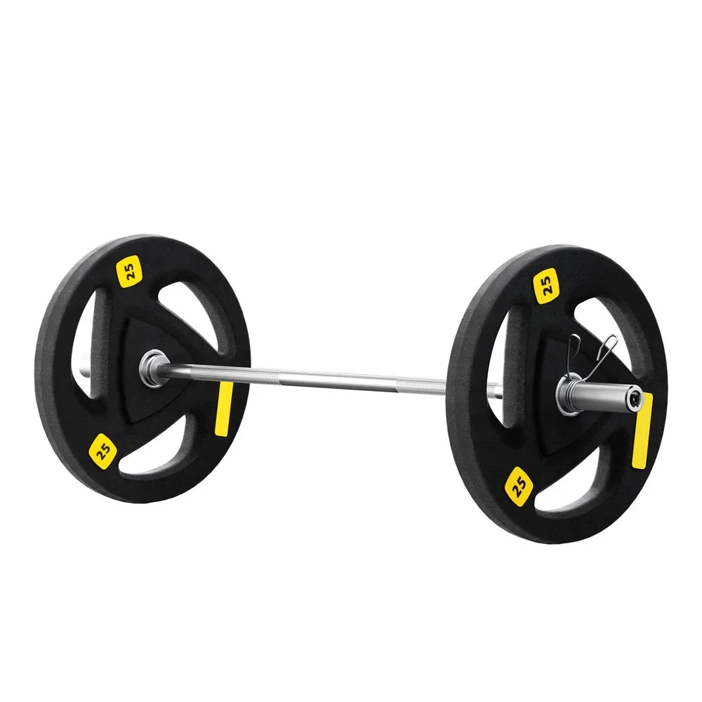 Barbells Set 56KG 120cm Dumbbells Barbells Plate Weight Lifting Home G ...
