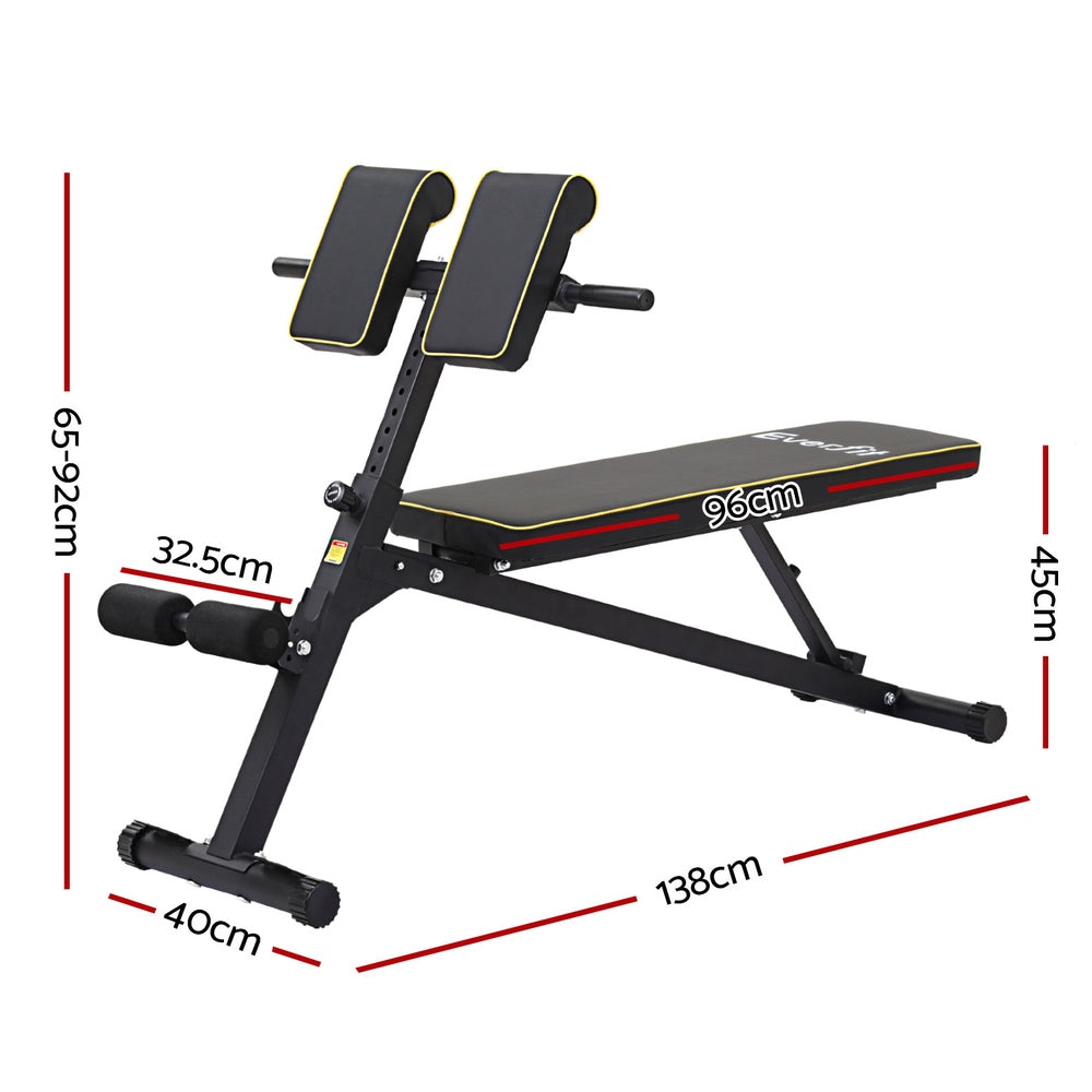 Everfit Roman Chair Adjustable Weight Bench Strength Training Preacher ...
