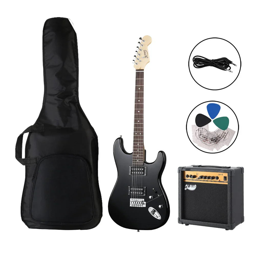 Alpha Electric Guitar Music String Instrument 20W Amplifier Black ...