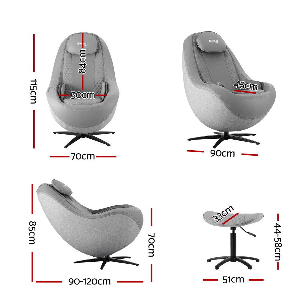 Livemor Massage Chair Electric Recliner Home Massager 3D ROLI ...