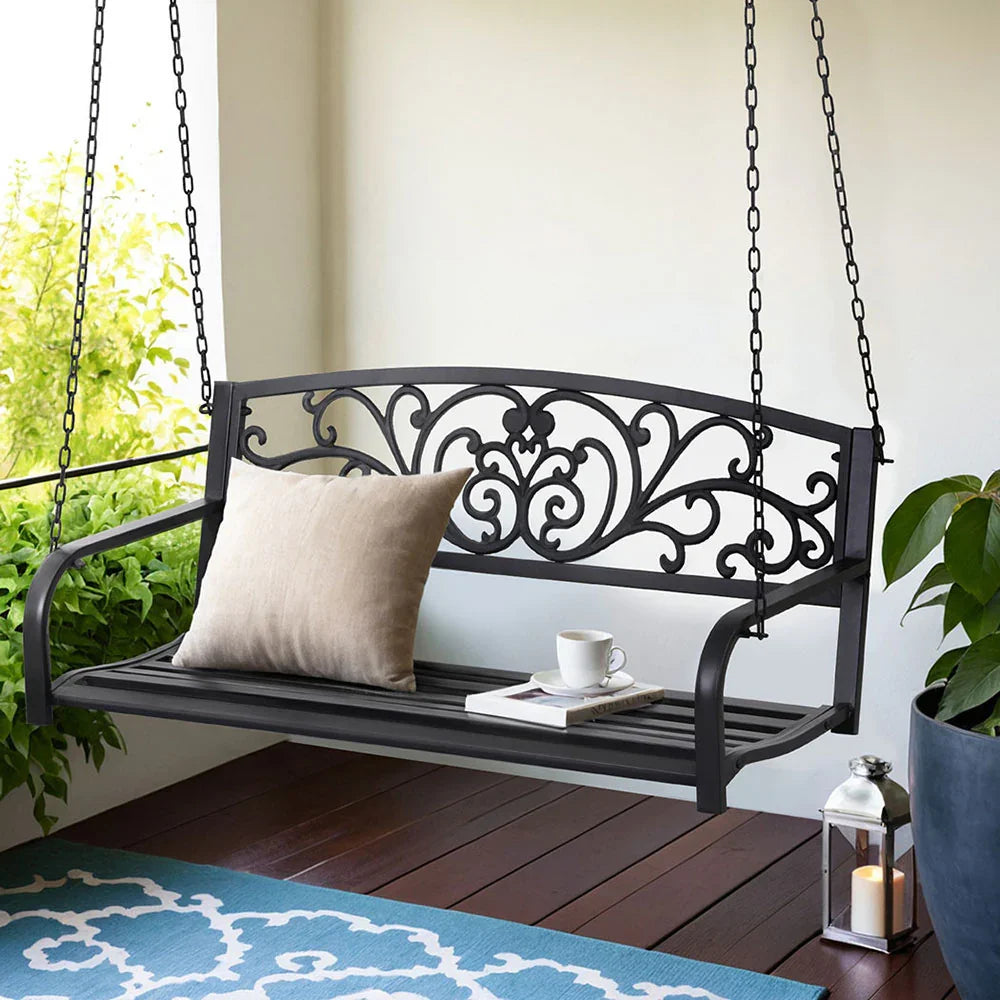 Gardeon Outdoor Porch Swing Chair Patio Furniture Floral Backrest 2 Se ...