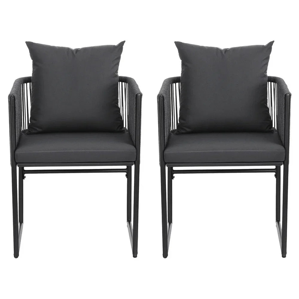 Gardeon 2PC Outdoor Dining Chairs Woven Rope Chair Patio Furniture Gar ...