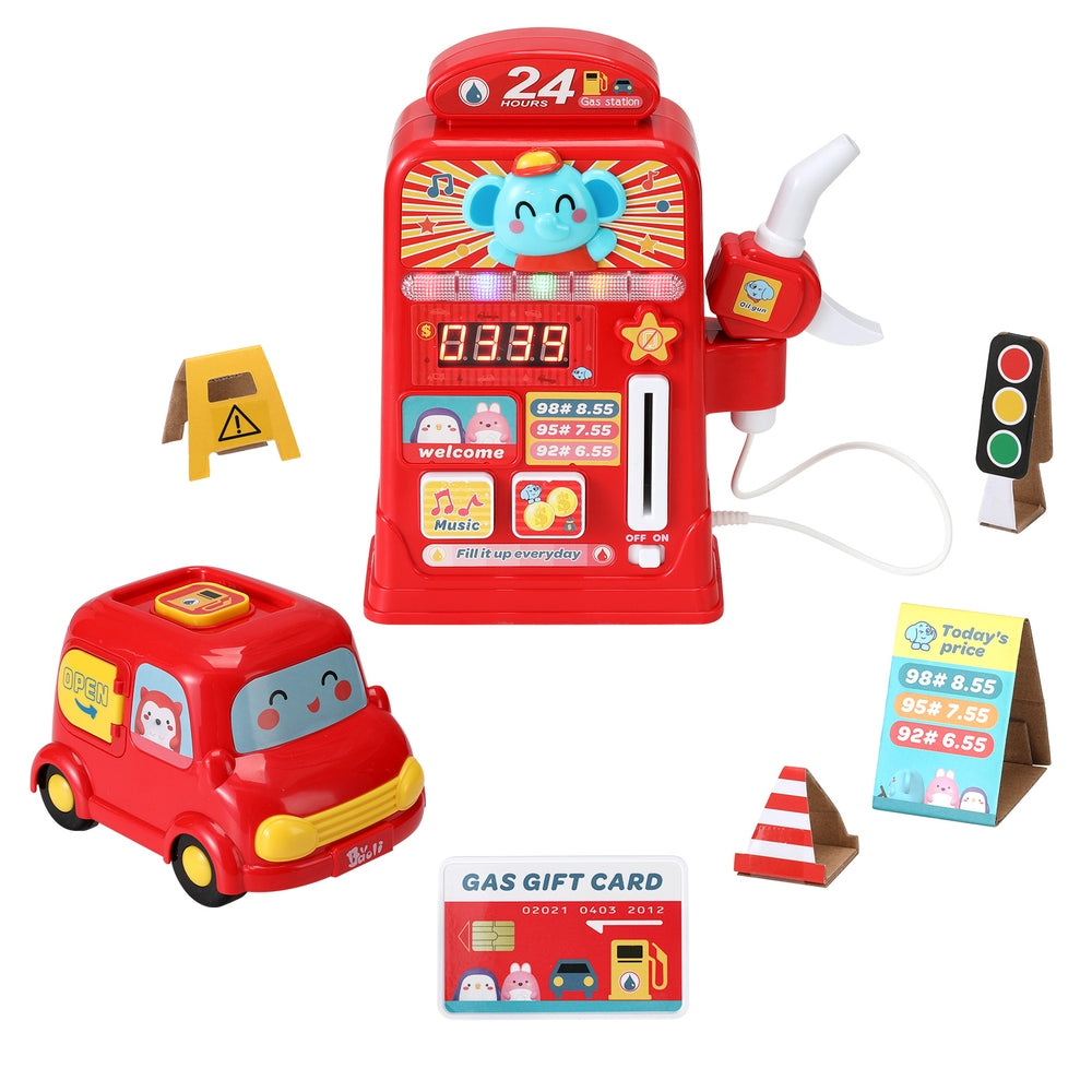 Kids Gas Petrol Station Pumper Pretend Play Toys Car Music Card Playse ...