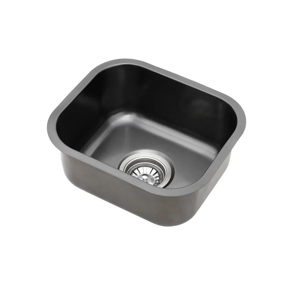 Cefito Kitchen Sink 30X36CM Stainless Steel Nano Basin Single Bowl Bla ...