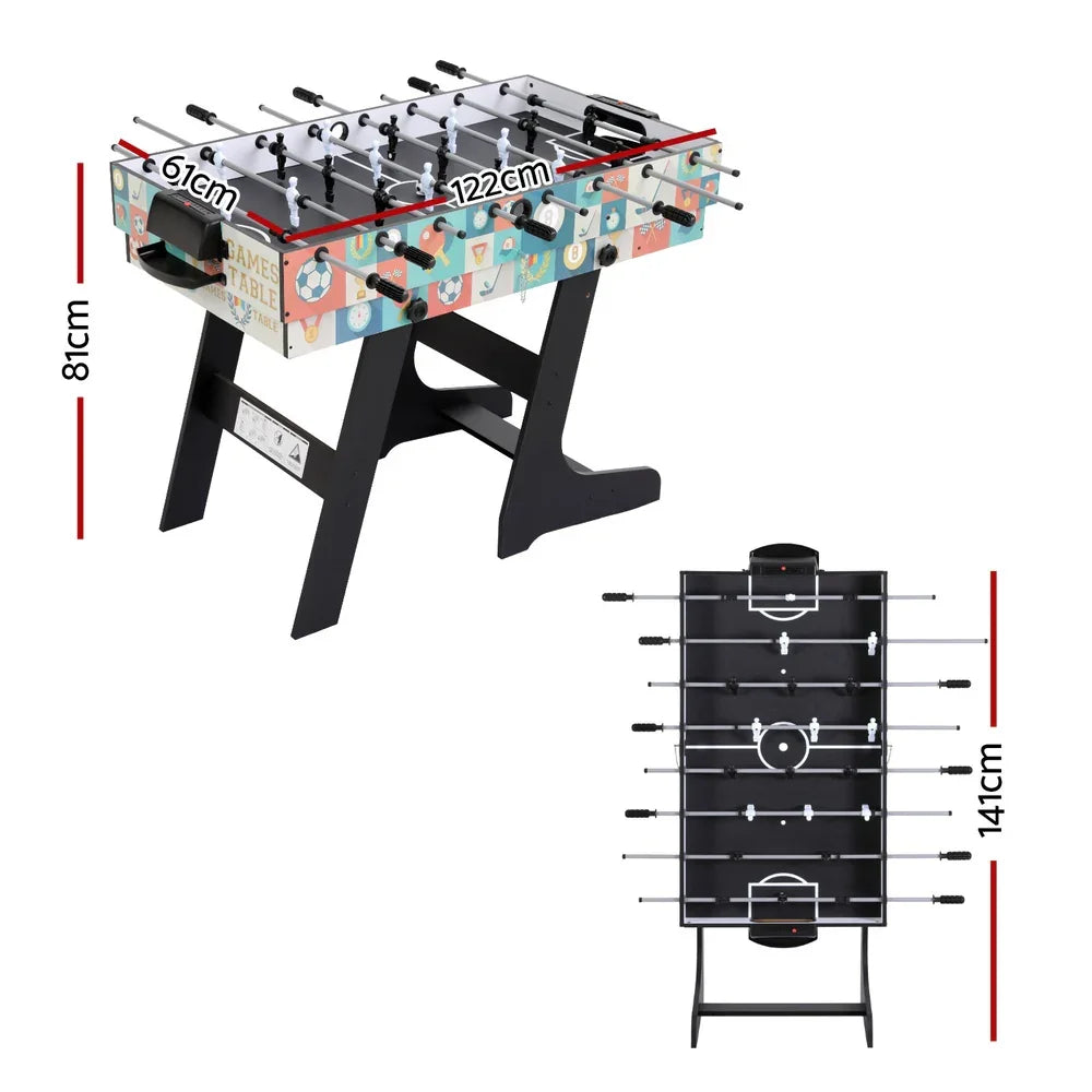 4-in-1 Soccer Table Foldable Game Foosball Table Tennis Pool Hockey ...