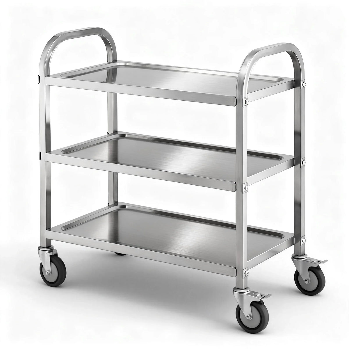 Cefito 3-Tier Stainless Steel Kitchen Trolley with Wheels 89X50X83cm ...