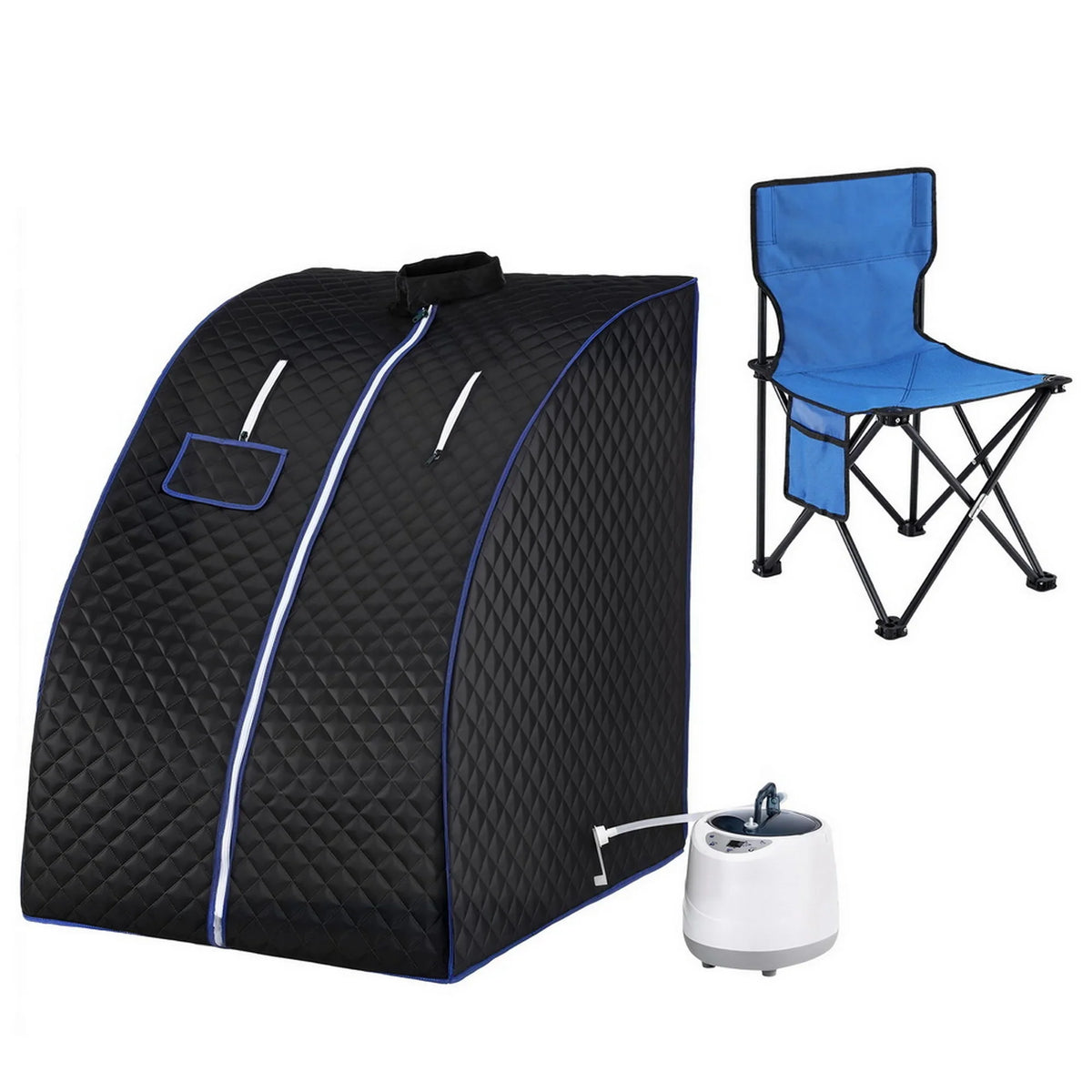 Devanti Portable Steam Sauna Tent 1000W 2L Steamer Pot Personal Home S ...