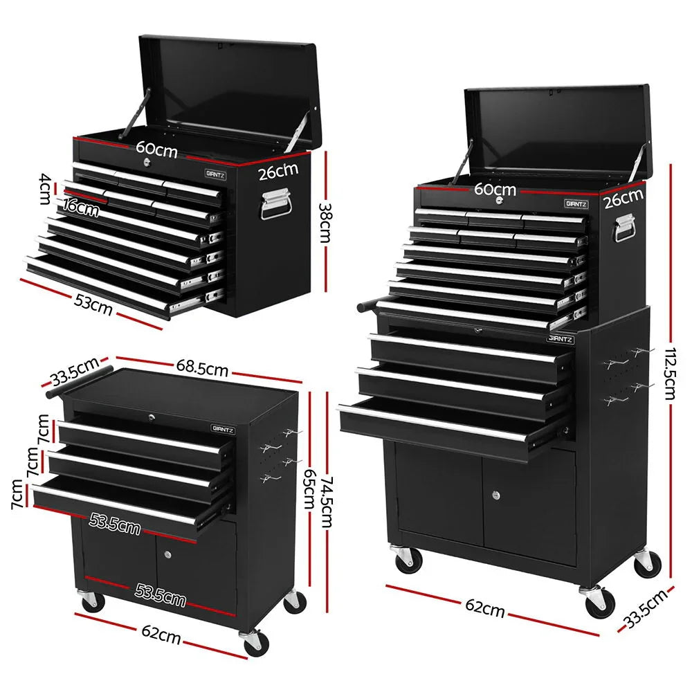Giantz 13 Drawer Tool Box Cabinet Chest Toolbox Storage Garage Organis ...