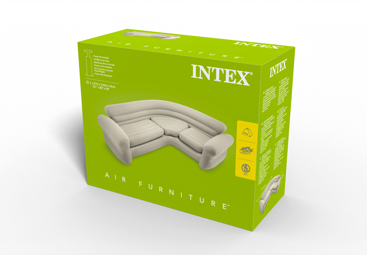 Intex Corner Sofa L-Shaped Inflatable Couch 68575| KingsWarehouse