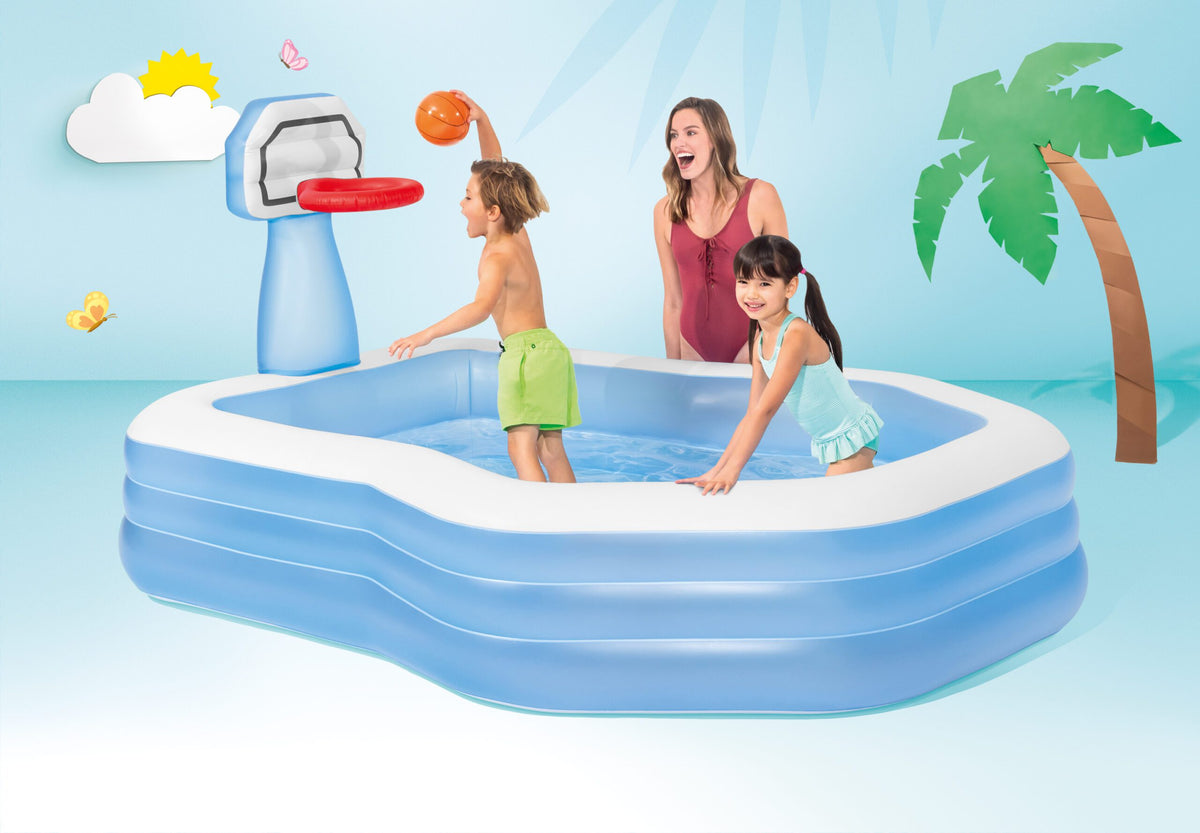 Intex Swim Center Shootin' Hoops Inflatable Pool 2.57m x 1.88m 57183 ...