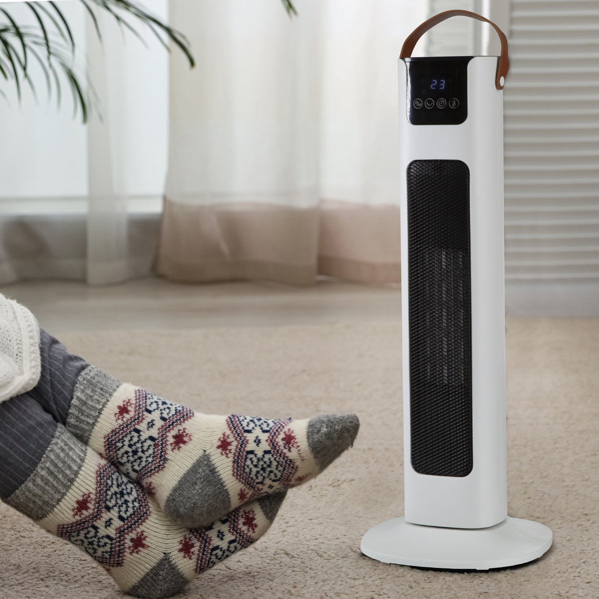 Pursonic Electric Ceramic Tower Heater Portable Oscillating Remote Con ...