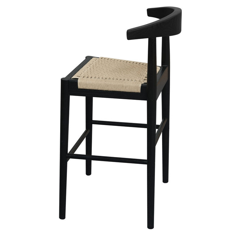 Arden Solid Oak Loom Kitchen Counter Stool (Black)| KingsWarehouse