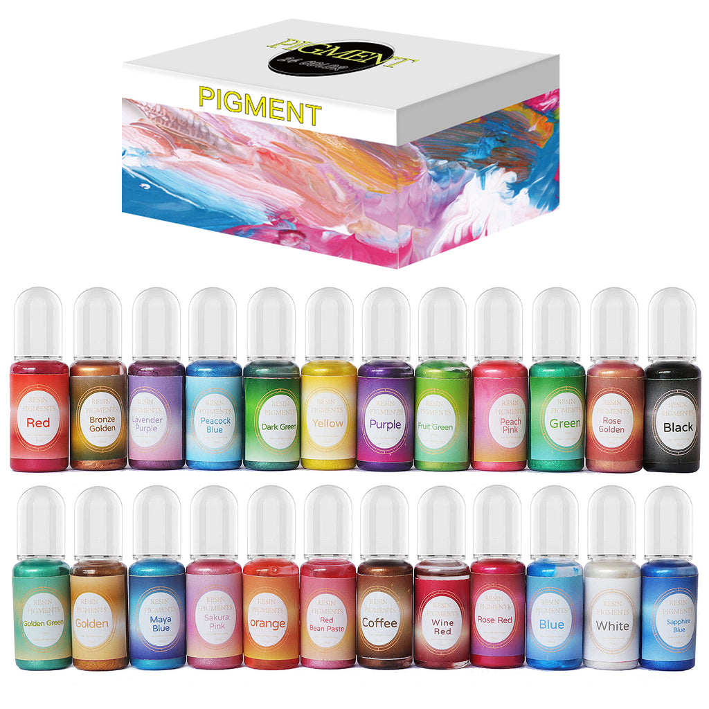 24PcS Resin Liquid Pigment Colorant Pearl Coloring Dye Epoxy Resin Col