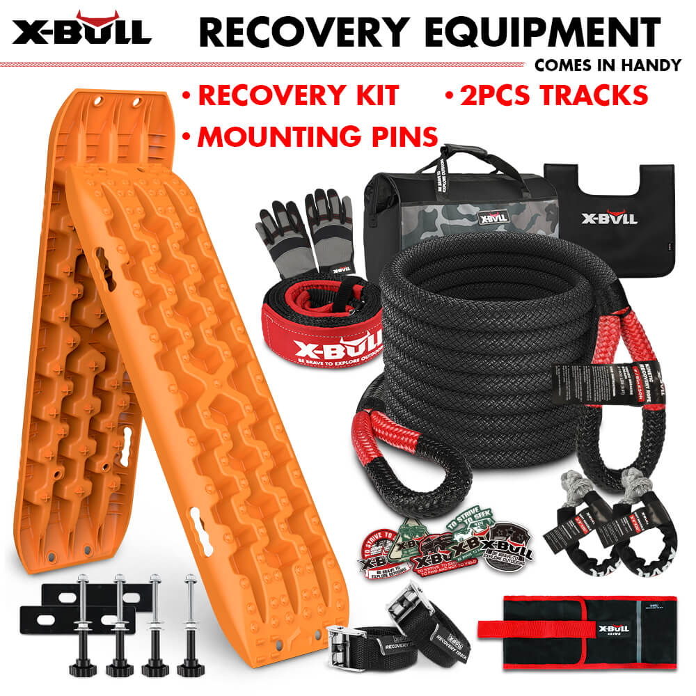 X-BULL 4X4 Recovery Kit Kinetic Recovery Rope Snatch Strap / 2PCS Reco ...
