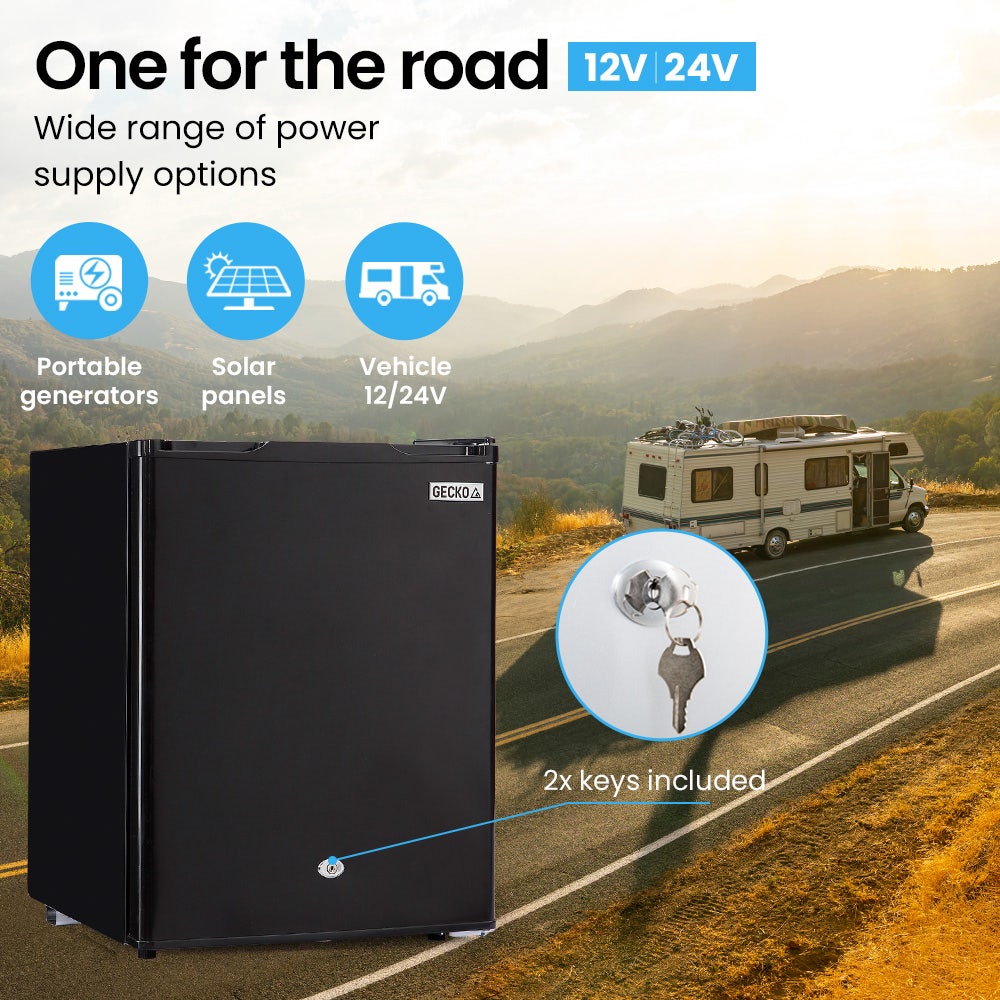 GECKO 70L Portable Bar Fridge and Freezer 12V/24V for Camping, Caravan ...