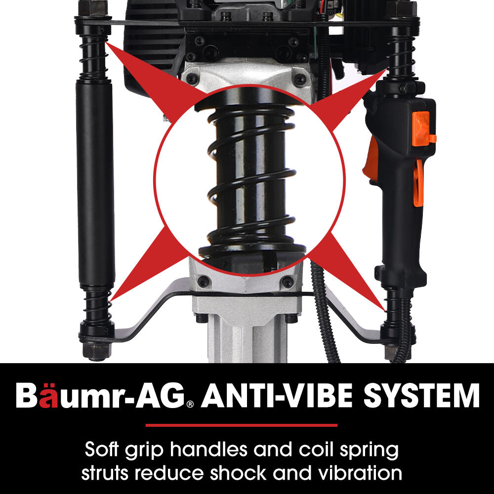BAUMR-AG HP480 55cc 4-Stroke Petrol Post Driver, with 2 Piling Socket ...