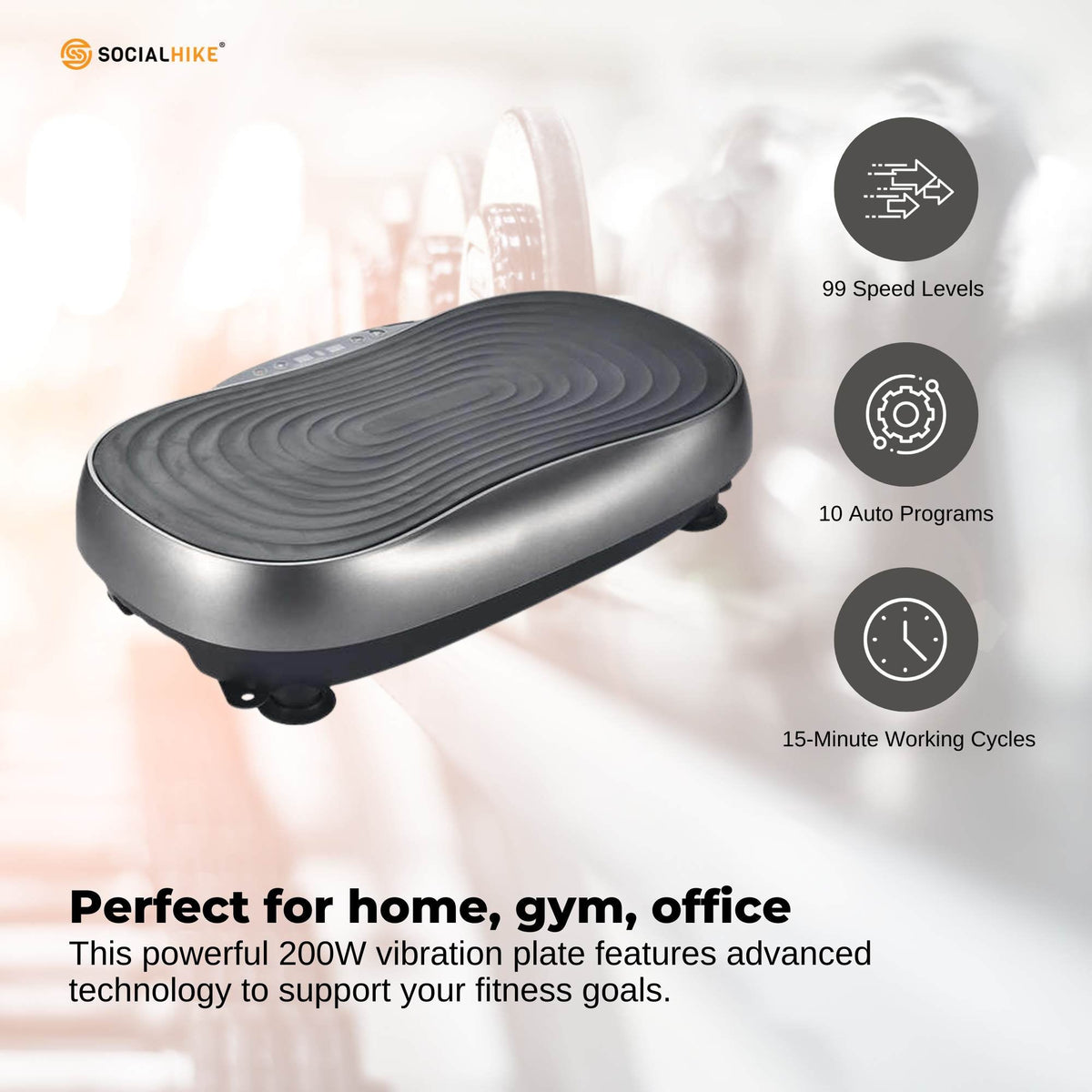 Social Hike Vibration Plate Machine - Vibrating Exercise Platform Grey ...