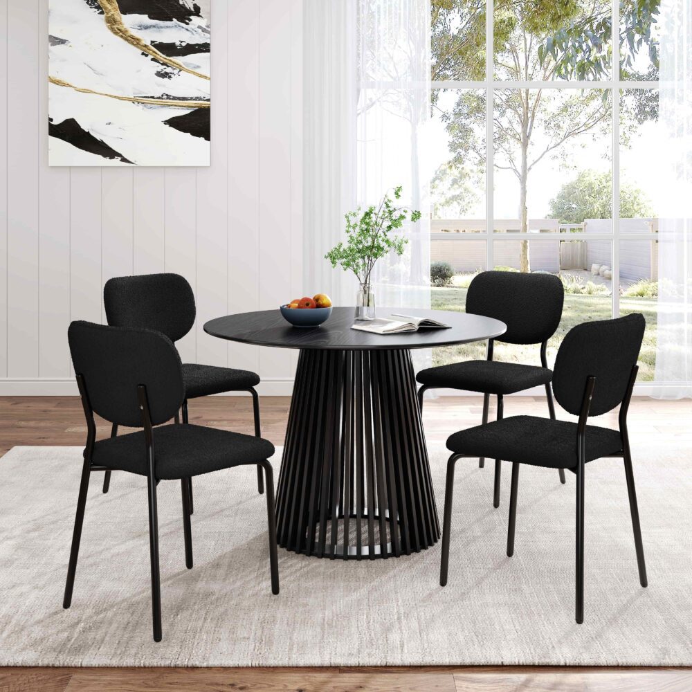 Charcoal Charm Armless Dining Chair Duo| KingsWarehouse