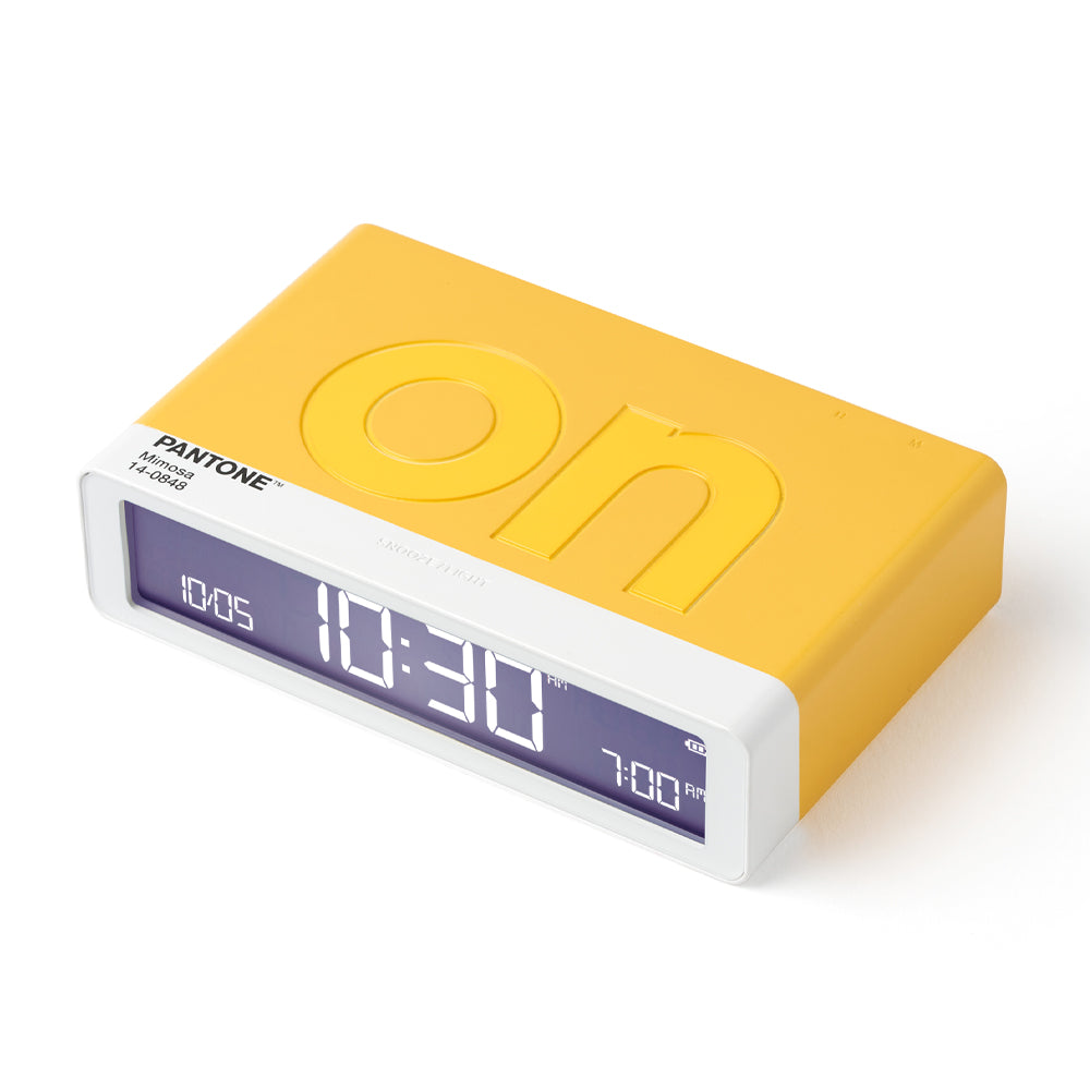 Lexon Flip Classic Reversible Alarm Clock PANTONE - Yellow| KingsWarehouse
