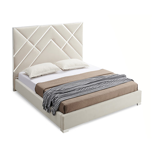 Matrix Bed Frame Fabric Padded Upholstery High Quality Slats Polished ...