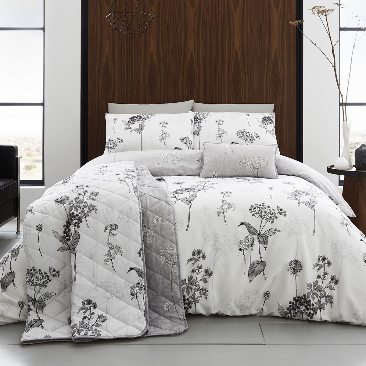 Coverley Grey Quilt Cover Set King| KingsWarehouse