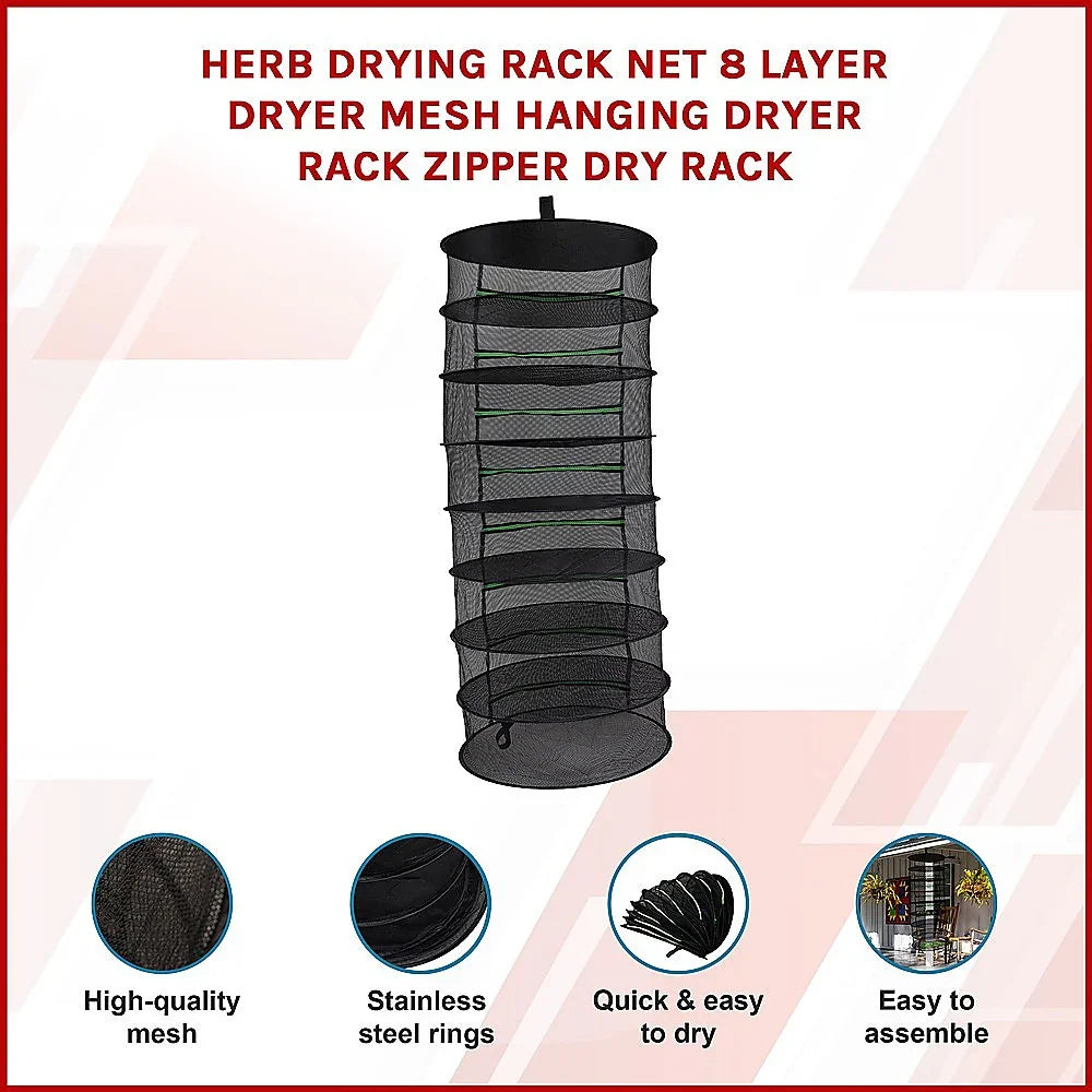 Herb Drying Rack Net 8 Layer Dryer Mesh Hanging Dryer Rack Zipper Dry ...