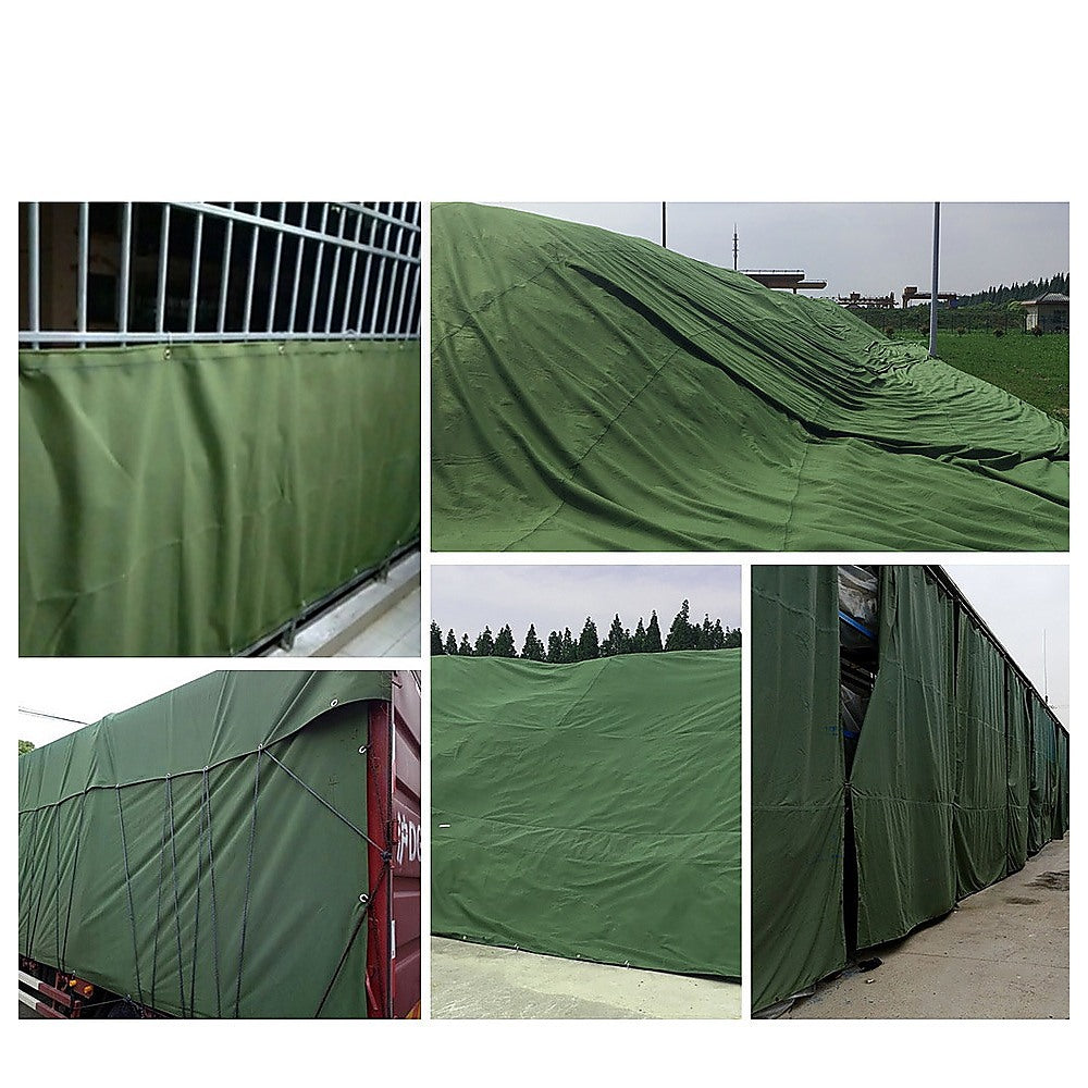 2m x 3m Army Tarp Heavy Duty 400GSM Tarpaulin Canvas Cover Waterproof ...