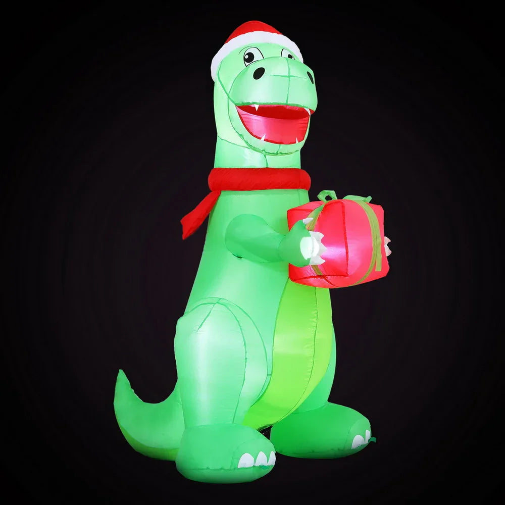 Jingle Jollys Christmas Inflatable Dinosaur 1.8M Height LED Decoration ...