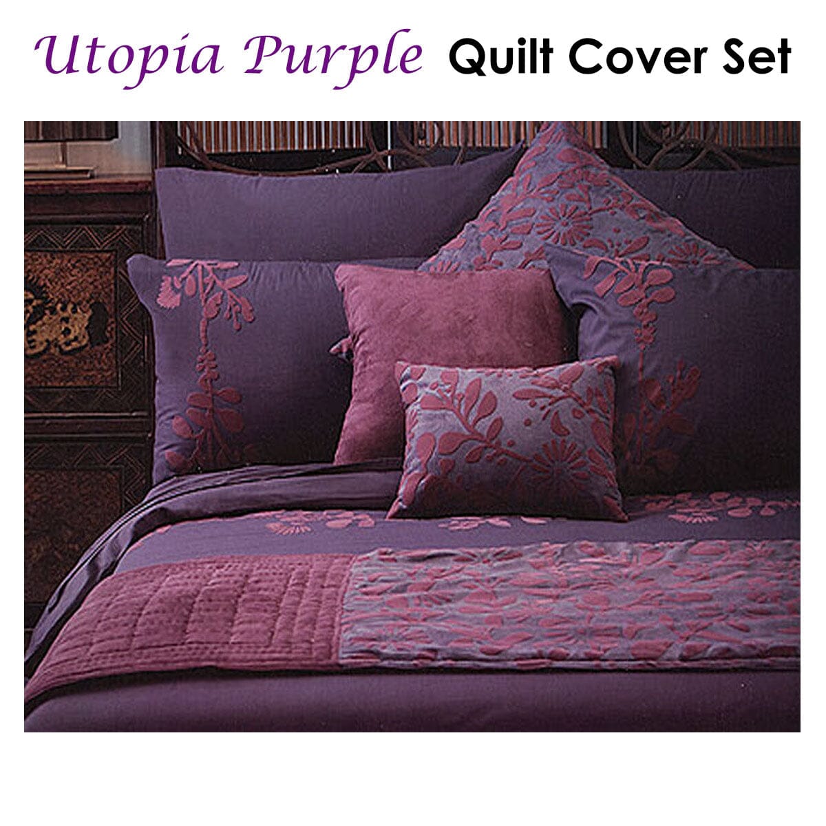 Accessorize Utopia Purple Quilt Cover Set Double| KingsWarehouse
