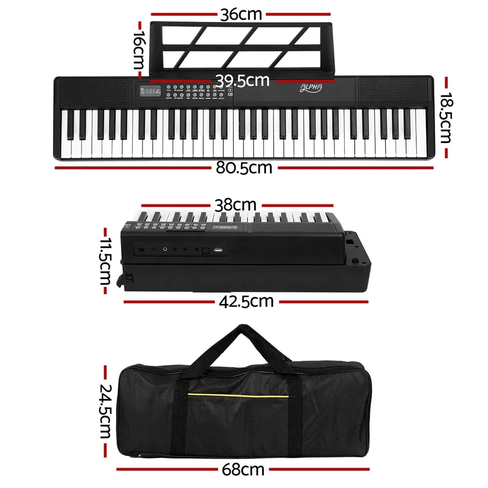 Alpha 61 Keys Foldable Electronic Piano Keyboard Digital Electric w/ C ...