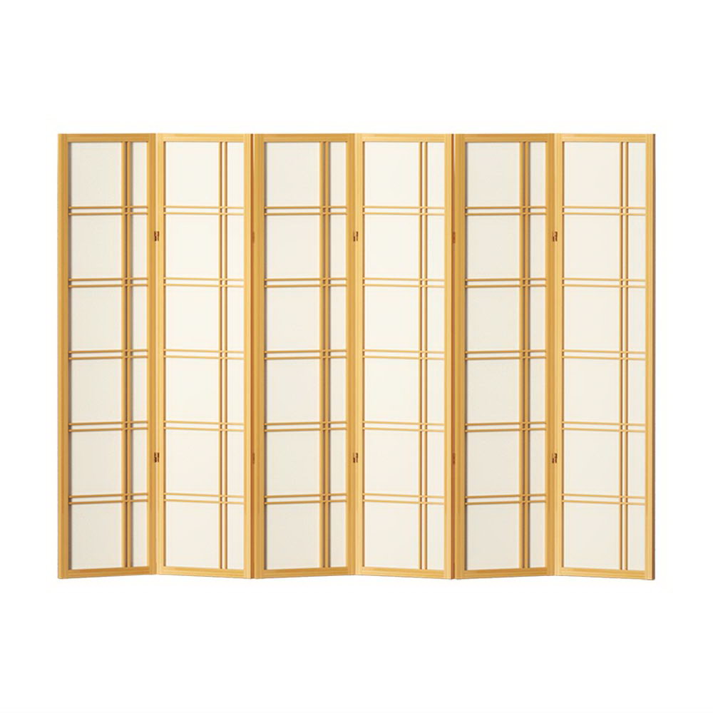 Room Divider Screen Privacy Wood Dividers Stand 6 Panel Nova Natural ...