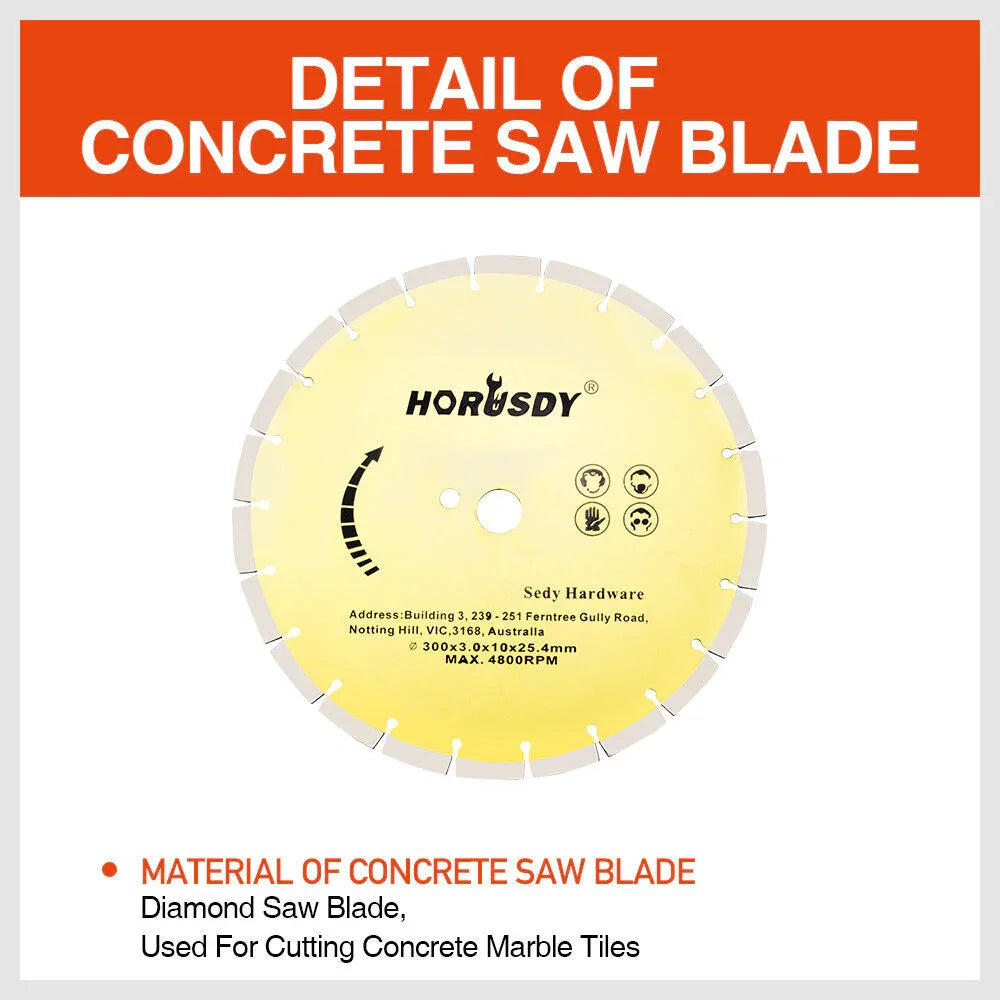 300mm/12" Concrete Saw Blade Masonry Cutting Disc Circular Diamond Sto ...