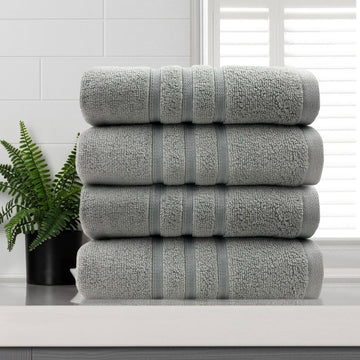 amor classic dobby stripe super soft premium cotton hand towel 4 pcs s ...