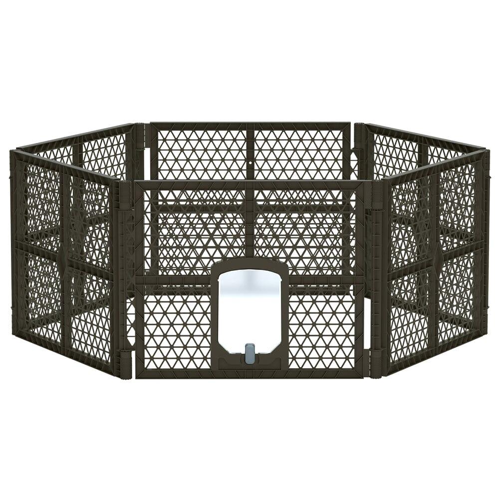 Pet Dog Playpen Enclosure 6 Panel Fence Puppy Cage Plastic Play Pen Fo ...