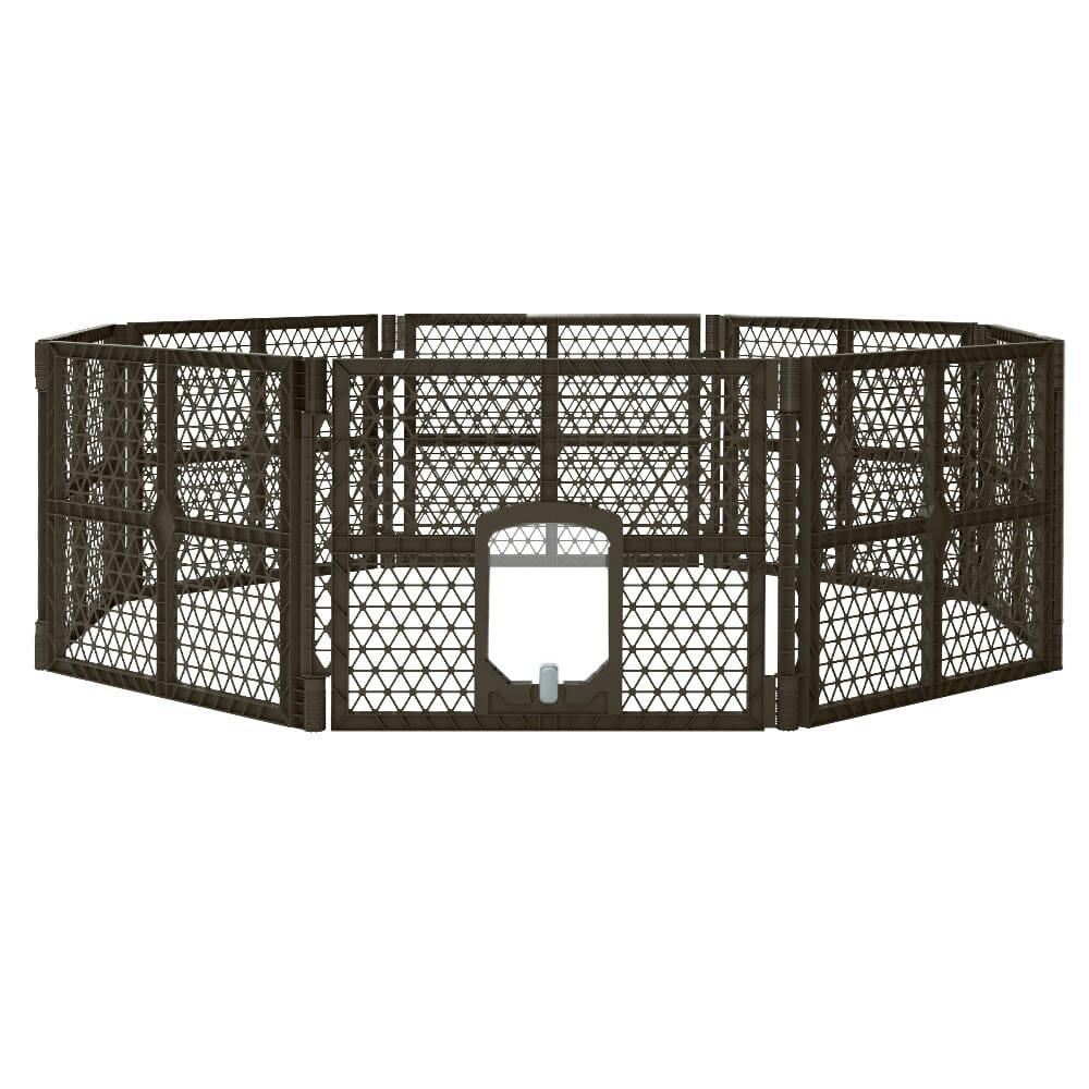 Pet Dog Playpen Enclosure 8 Panel Fence Puppy Cage Plastic Play Pen Fo ...
